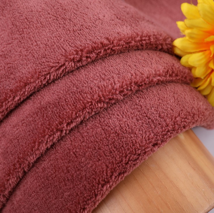 China wholesale 100% polyester knit fabric Double faced coral flannel ...