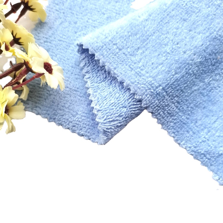 China Customized colors 100 polyester double sided knit terry towelling ...